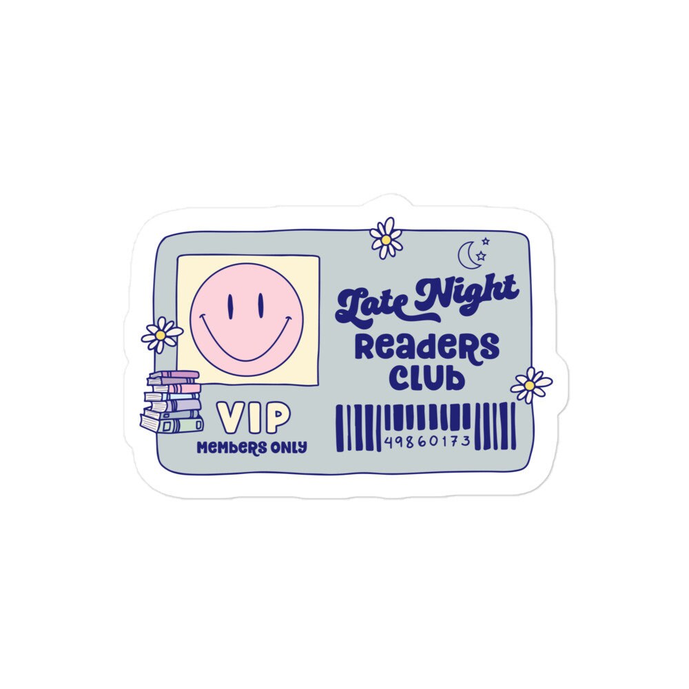 Late Night Readers Club Bookish Sticker PICK YOUR SIZE - Etsy