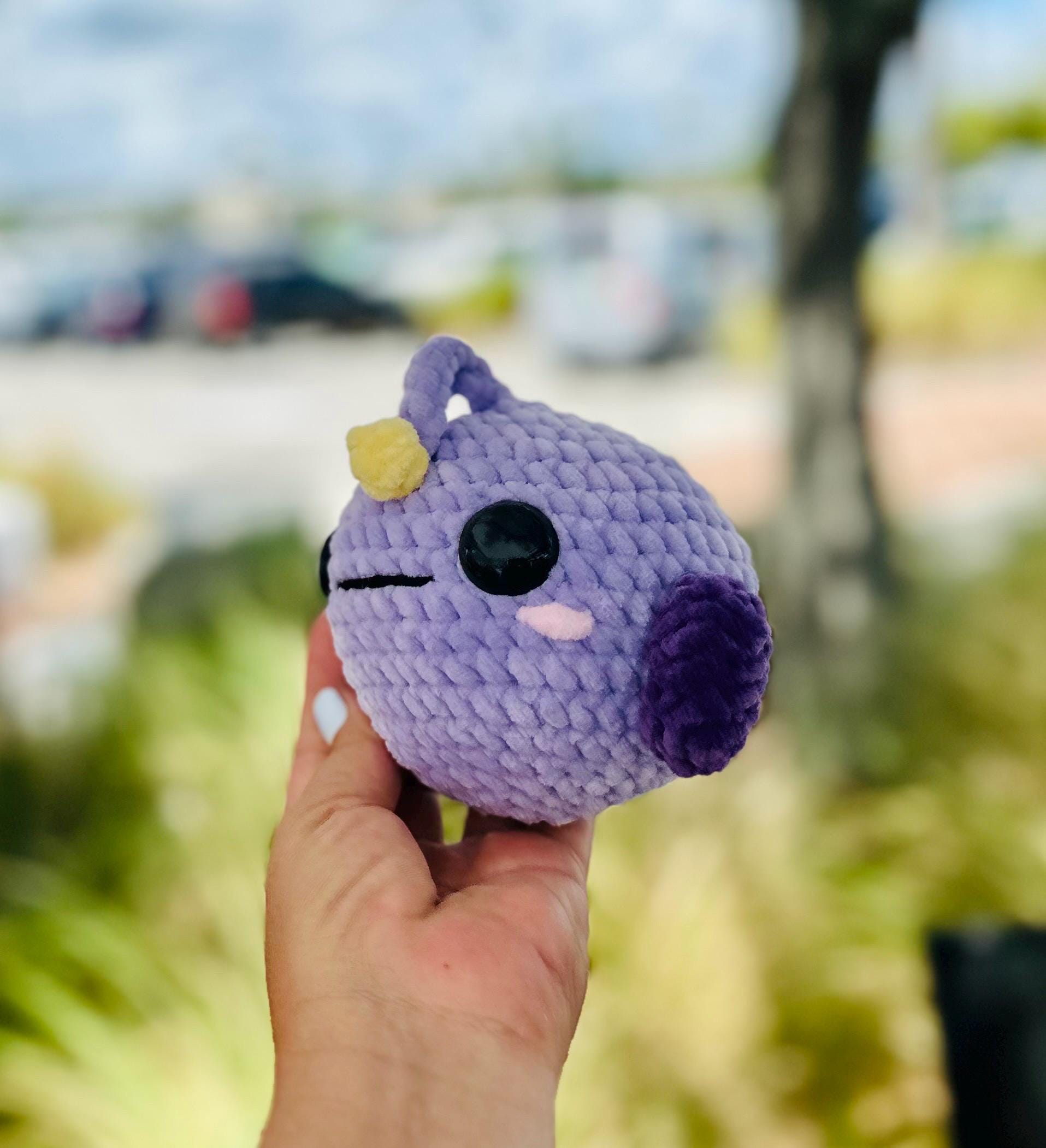 Handmade Crocheted Angler Fish Plush - 6 Inch Deep Sea Creature ...