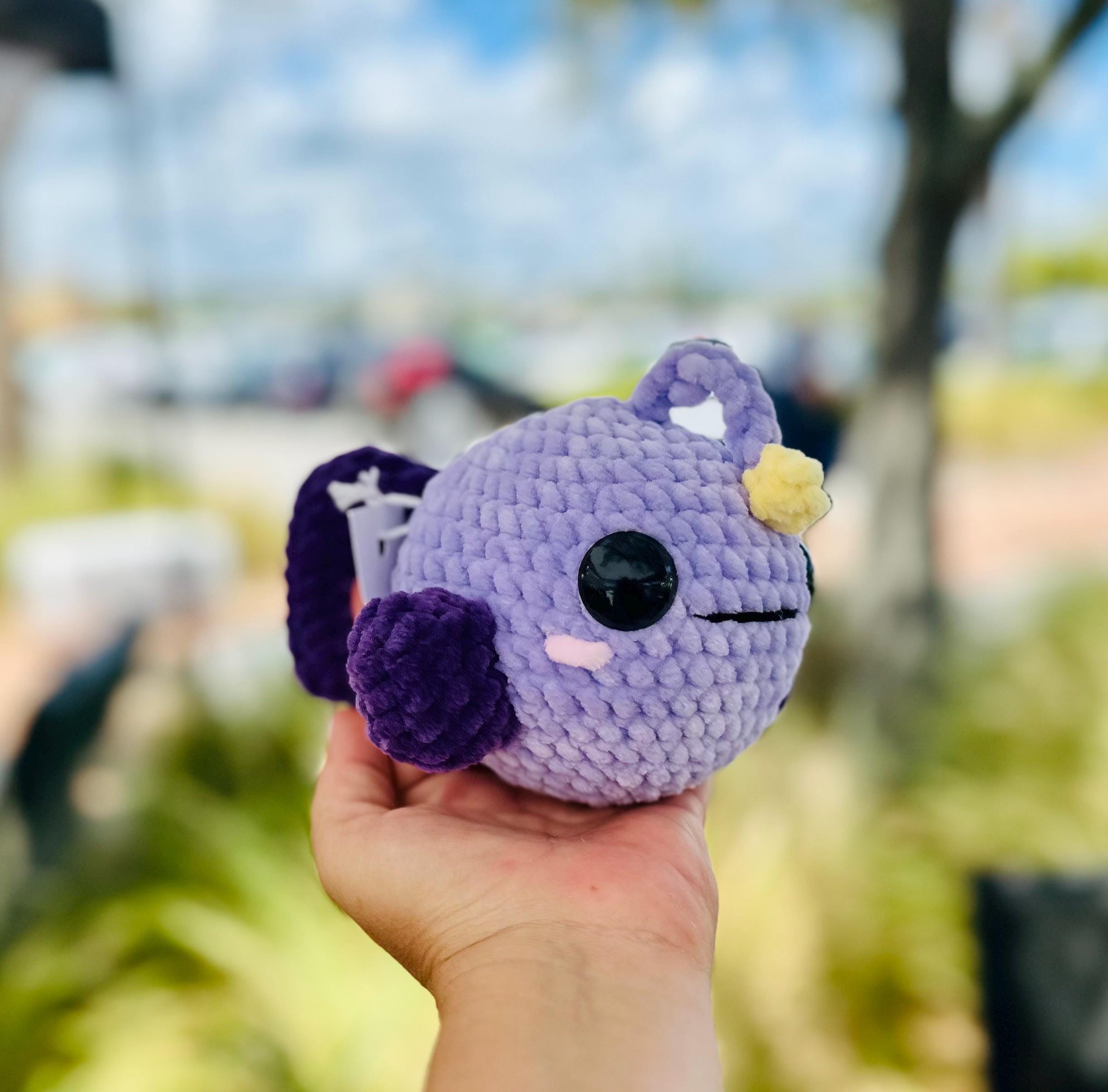 Handmade Crocheted Angler Fish Plush - 6 Inch Deep Sea Creature ...