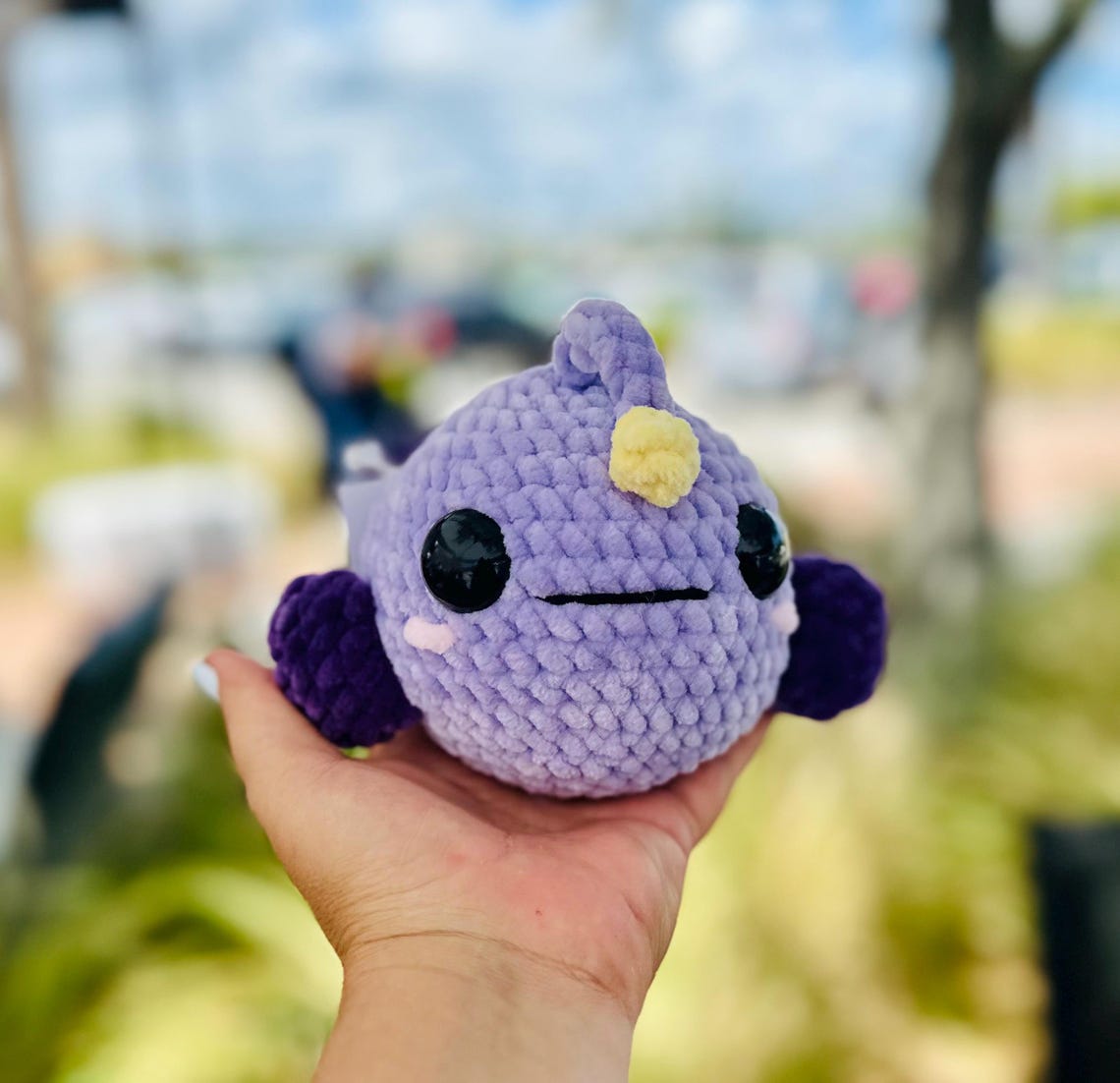 Handmade Crocheted Angler Fish Plush - 6 Inch Deep Sea Creature ...