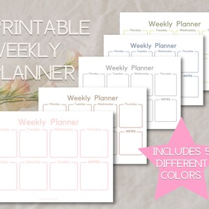 Printable Student Weekly Planner Pastel Planner Minimalist - Etsy