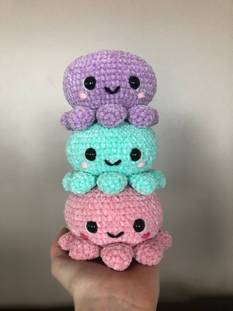 Handmade Mini Velvet Octopus Plushie 2 Colours Avaliable - Etsy