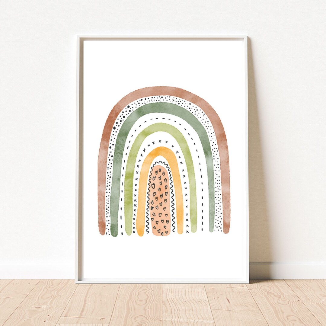 Rainbow Nursery Art, Boho Nursery, Cute Art, Baby Room, Boho Wall Art ...