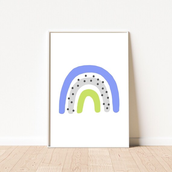 Pastel Rainbow Art Print Printable Wall Art Rainbow Nursery - Etsy
