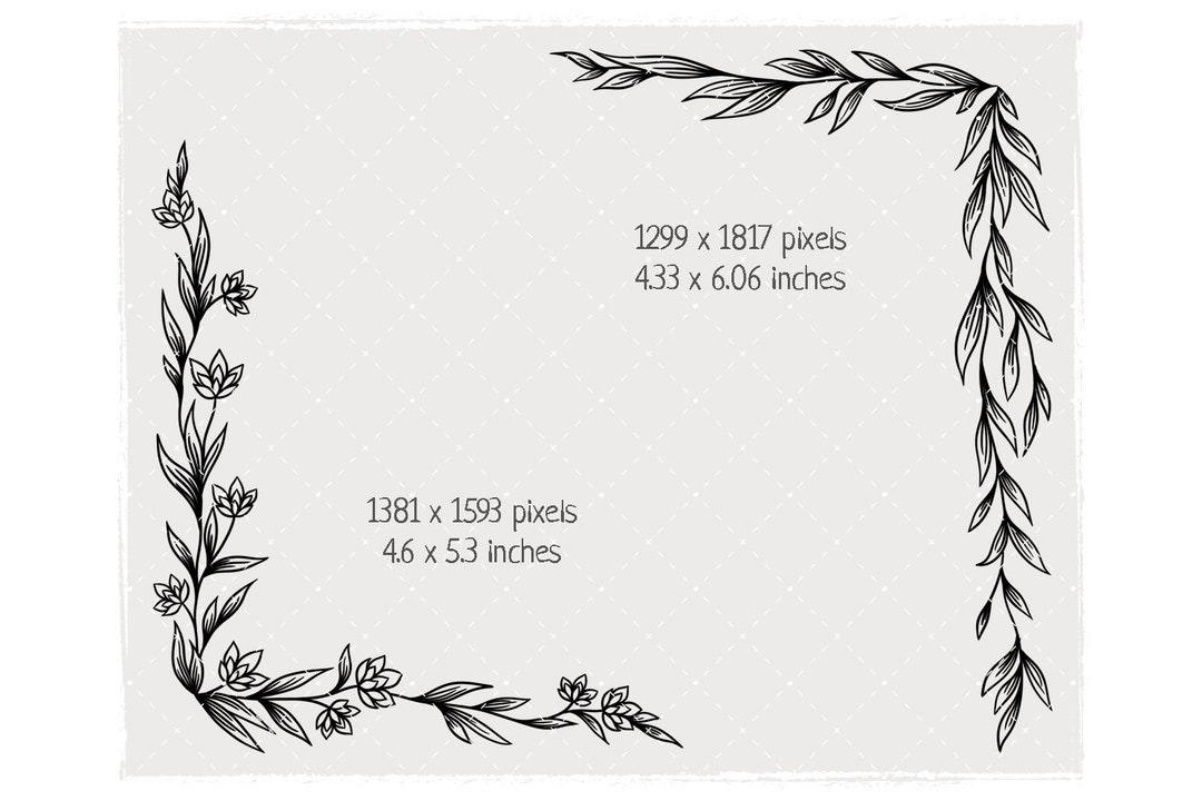 Big Border With Flowers, Printable Border A4, Instant Download PNG ...