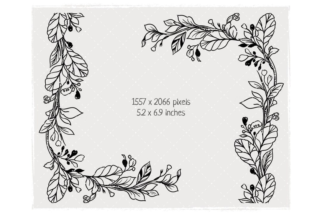Big Border With Flowers, Printable Border A4, Instant Download PNG ...
