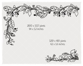 Big Border With Flowers, Printable Border A4, Instant Download PNG ...