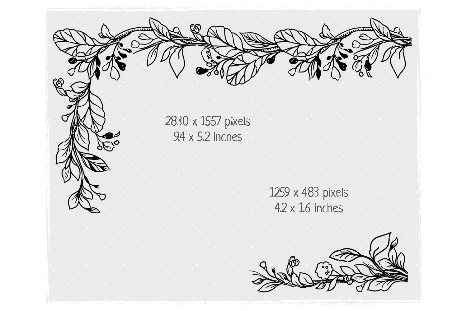 Big Border With Flowers, Printable Border A4, Instant Download PNG ...
