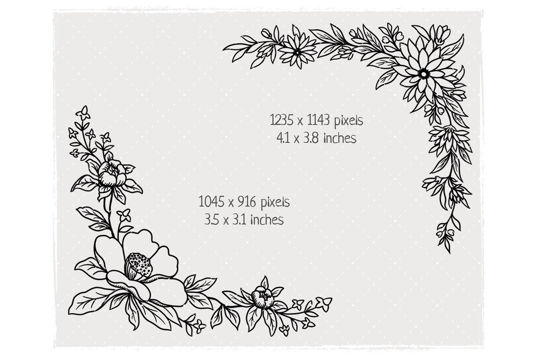 Flowers Border, Printable Border A4, Instant Download PNG, JPEG, PDF - Etsy