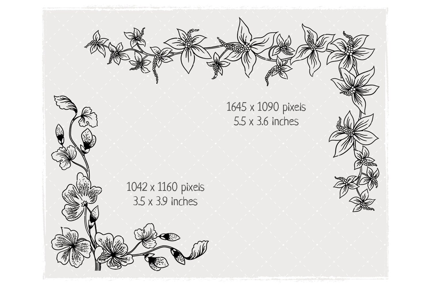 Border With Flowers, Printable Border A4, Instant Download PNG, JPEG ...