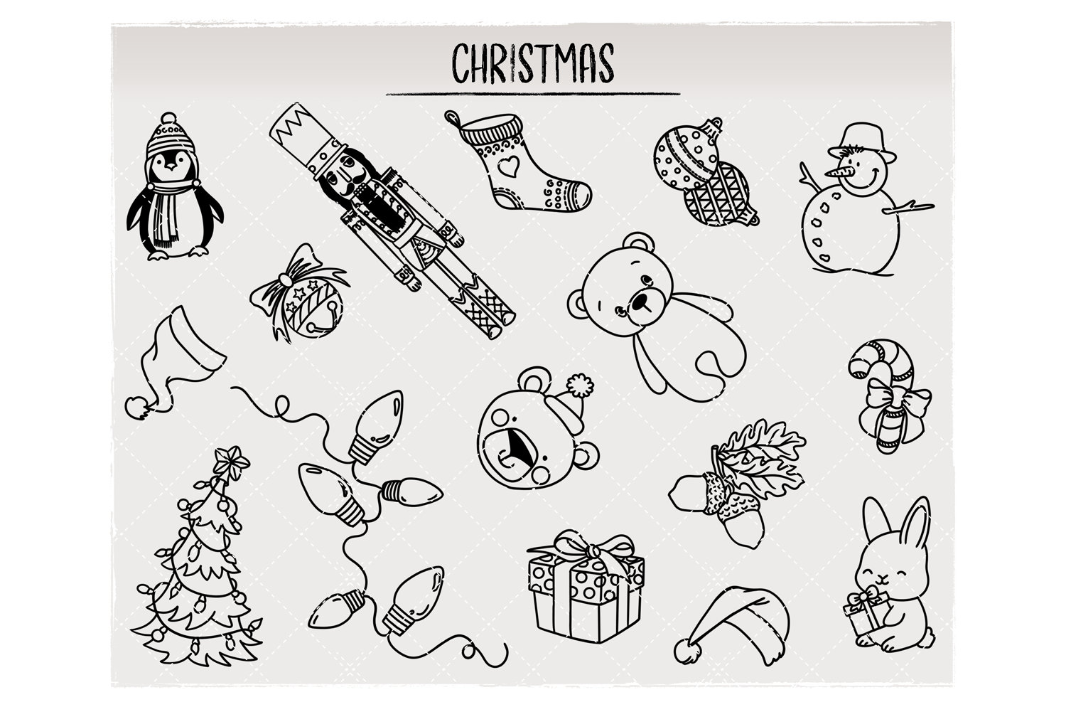 Christmas Doodle, Printable Page A4, Coloring Page, Instant Download ...