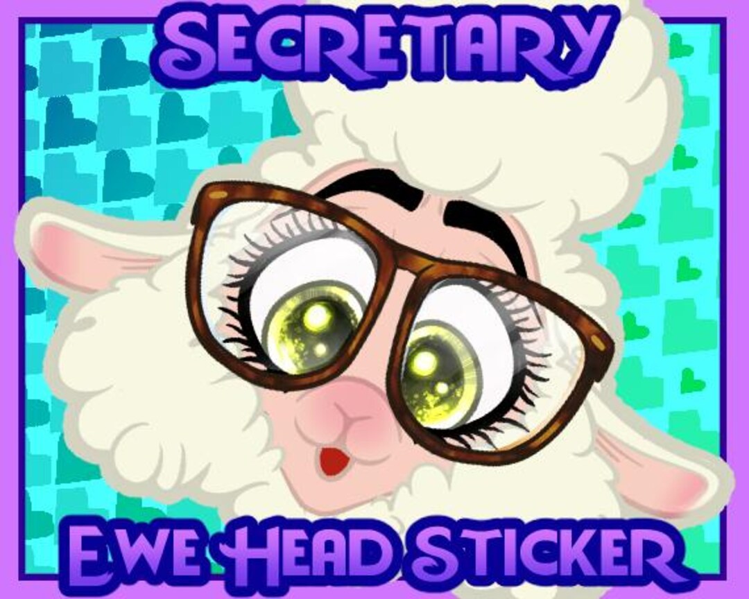 Secretary Ewe Emoji Head Sticker Set - Etsy