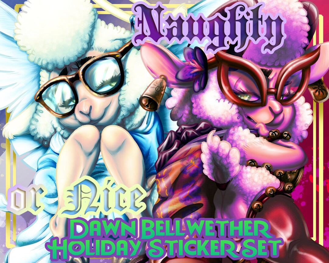 Naughty or Nice Holiday Ewe Sticker Set - Etsy