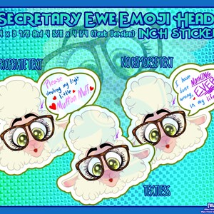 Secretary Ewe Emoji Head Sticker Set - Etsy