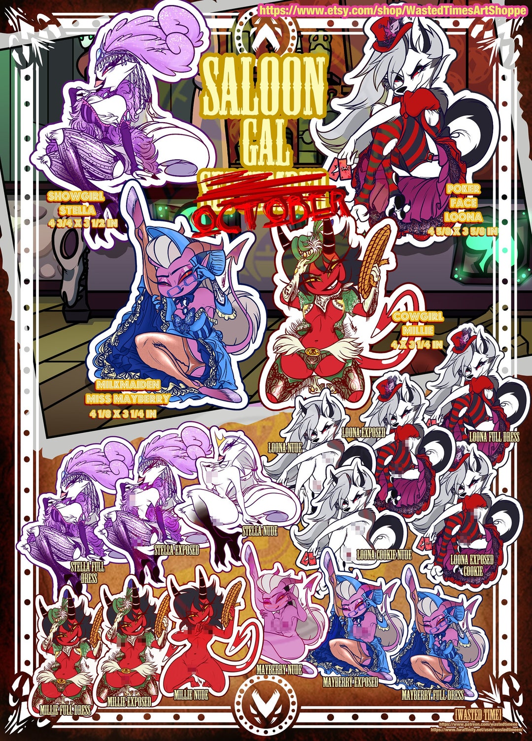 Saloon Gal September (not) Stickers Set 2023 - Etsy