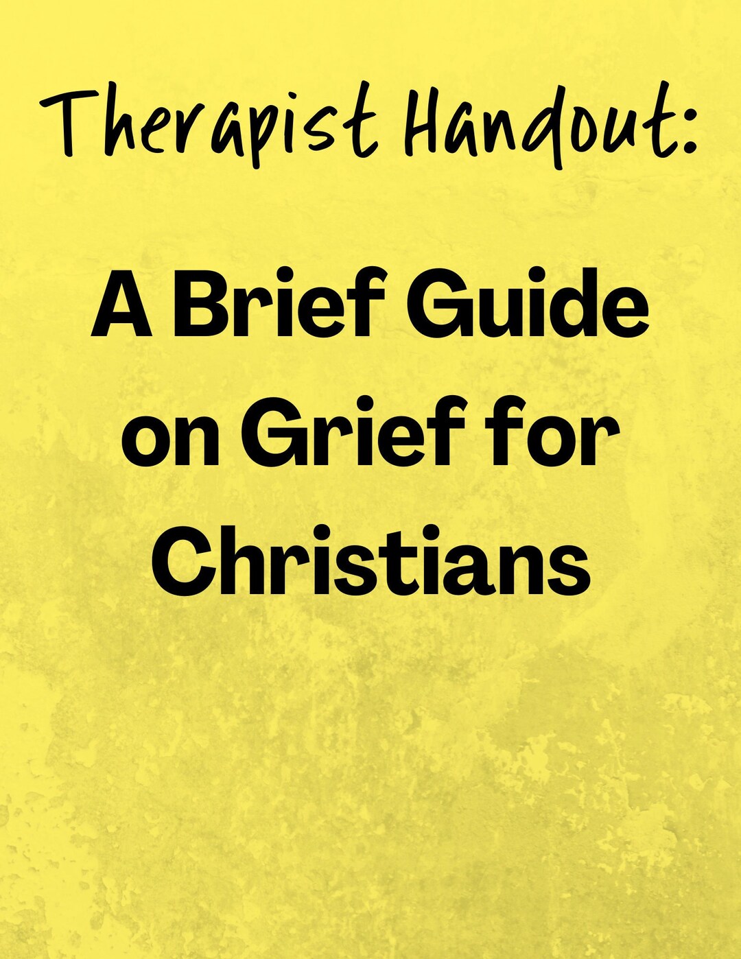 A Brief Guide on Grief for Christians Therapist Handout - Etsy
