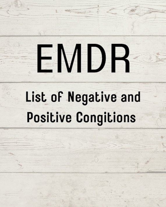 EMDR Resource List of Negative and Positive Cognitions - Etsy Canada