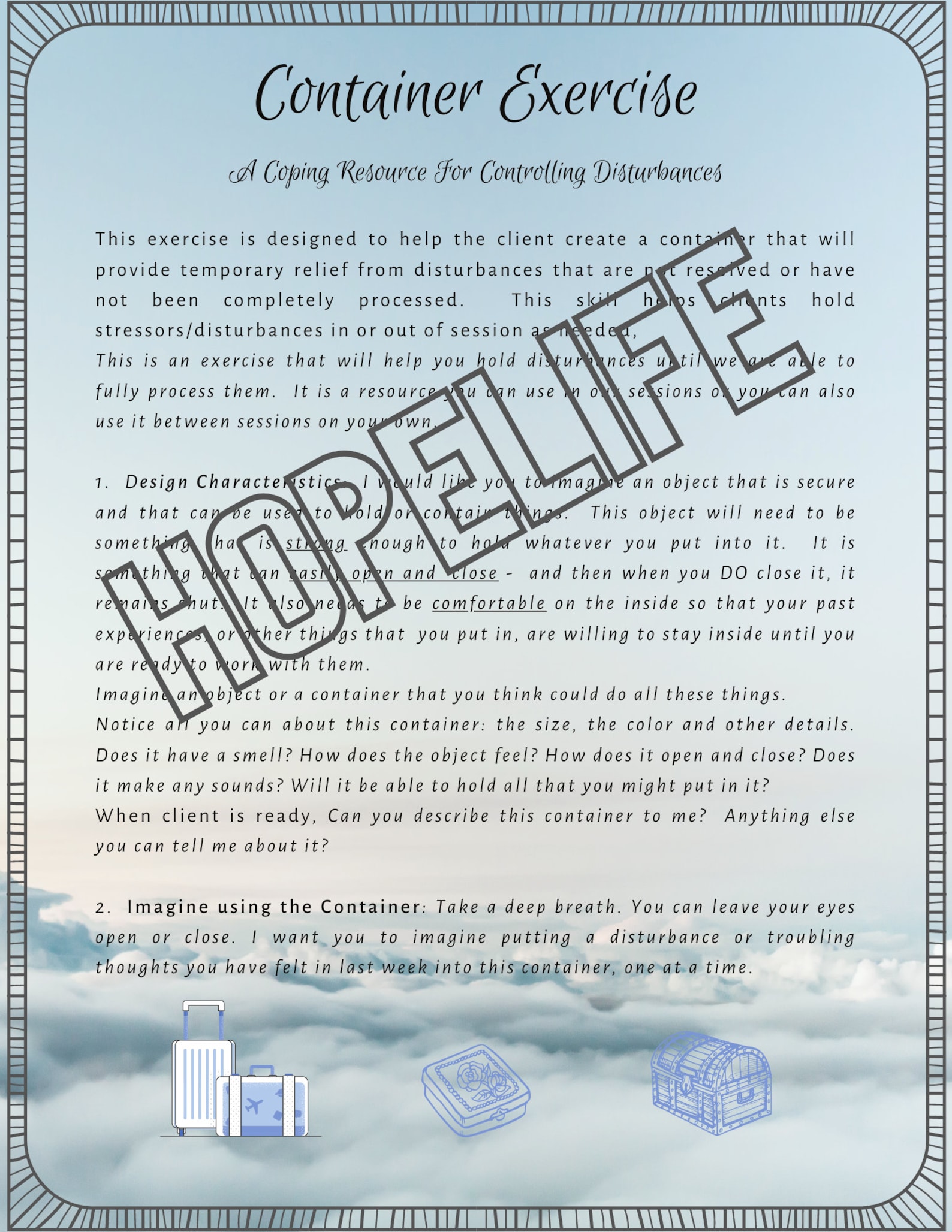 EMDR Therapist Resource Tool - Container Exercise Script - Etsy