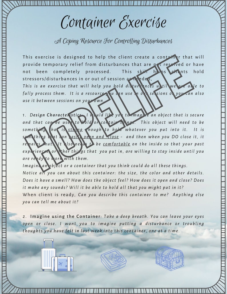 EMDR Therapist Resource Tool - Container Exercise Script - Etsy