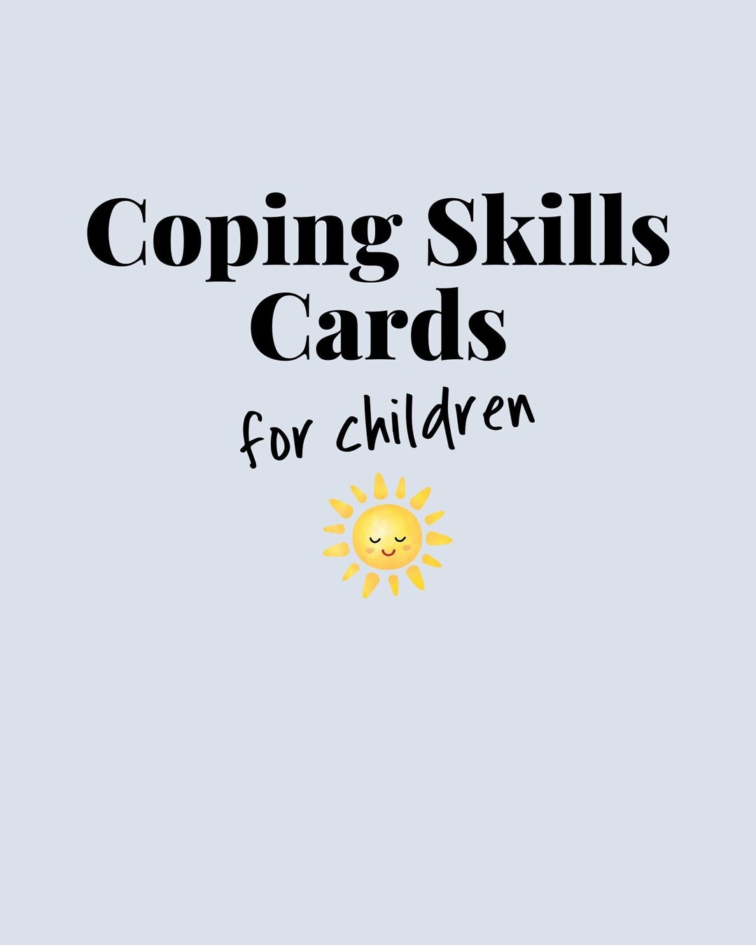 Coping Skills Cards for Children - Therapeutic Intervention for Calming ...