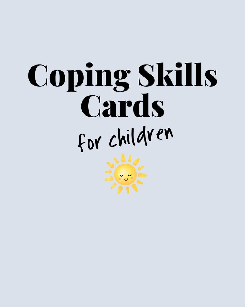 Coping Skills Cards for Children Therapeutic Intervention for Calming ...