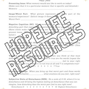 EMDR Procedural Outline and Script for Therapists Phases 3 - 8 - Etsy