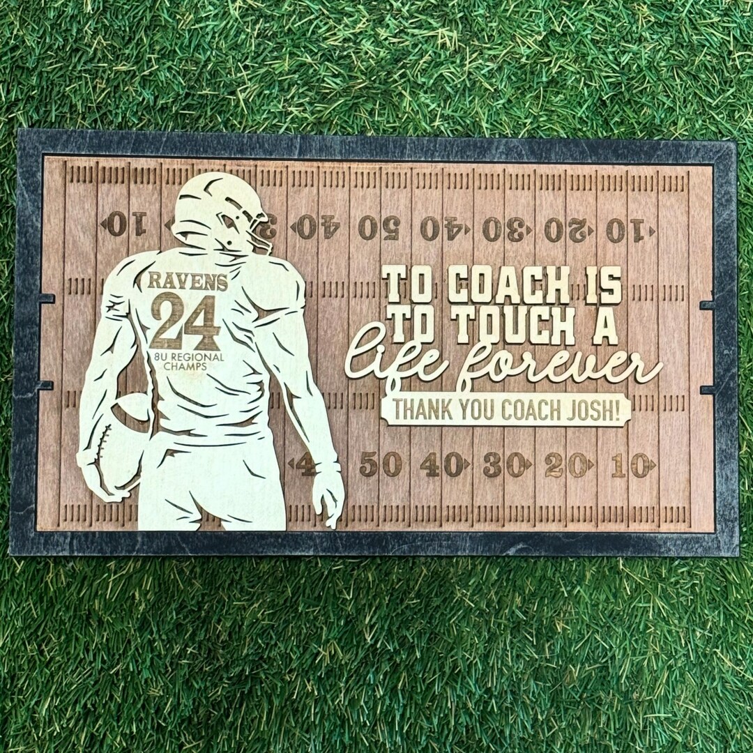 Personalized Football Coach Plaque, Custom Appreciation Gift, Birch ...