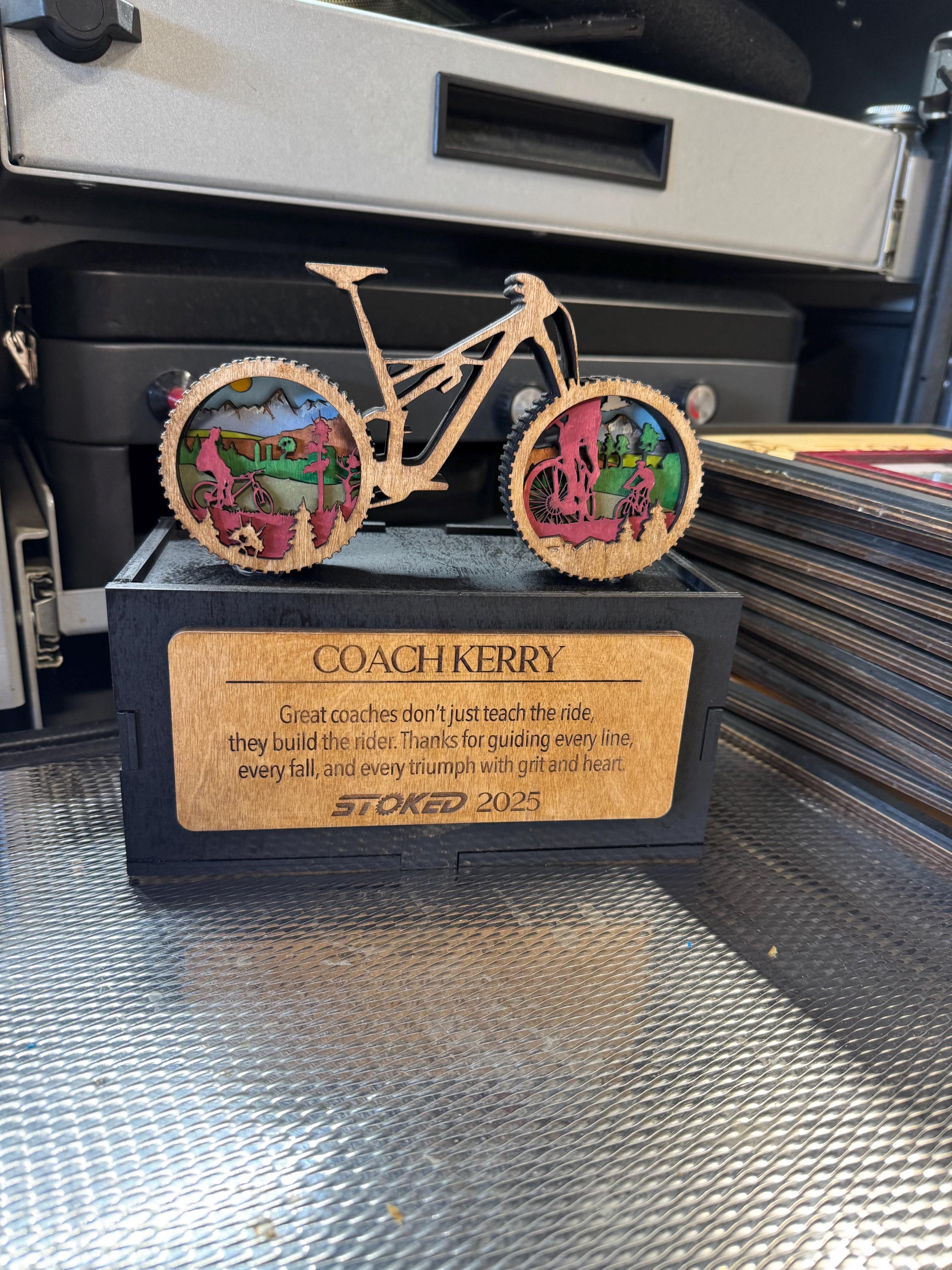 Custom Mountain Bike Trophy Pencil Box - Personalized Cycling Gift, MTB ...