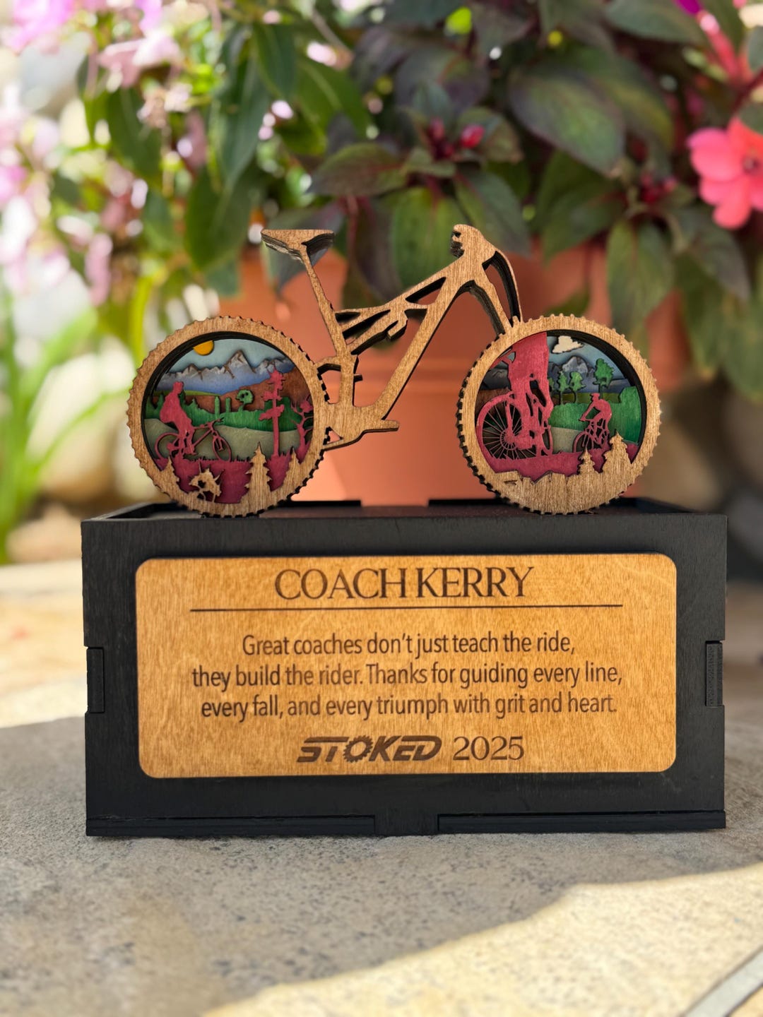 Custom Mountain Bike Trophy Pencil Box - Personalized Cycling Gift, MTB ...