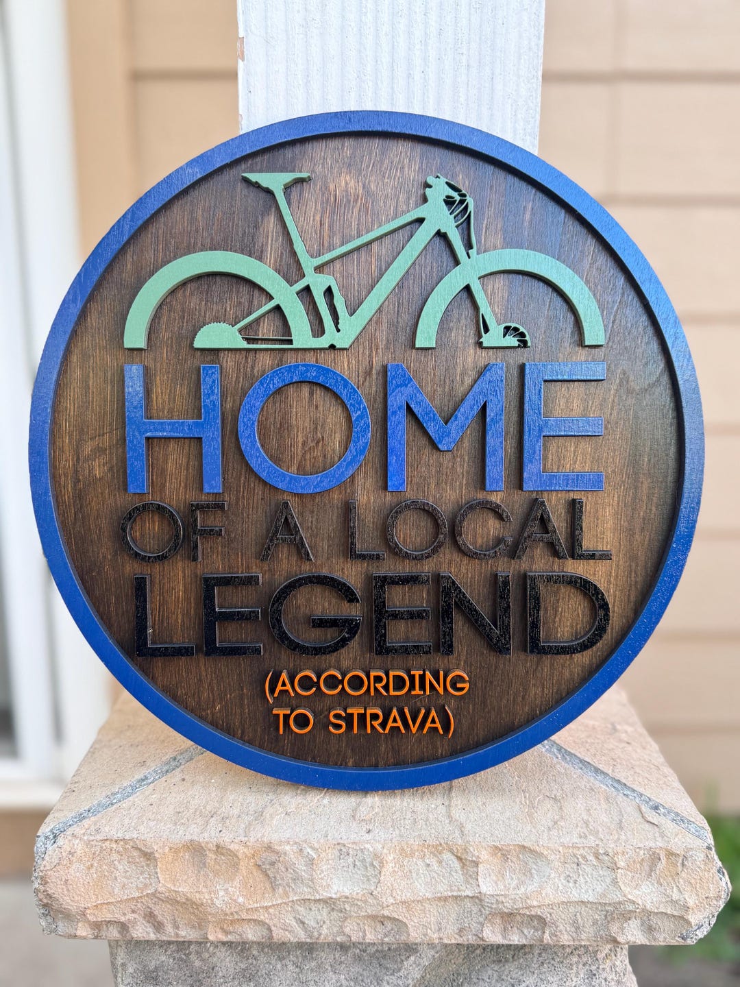 Strava Local Legend MTB Sign: Hand-painted Wood Bike Decor, Mountain ...