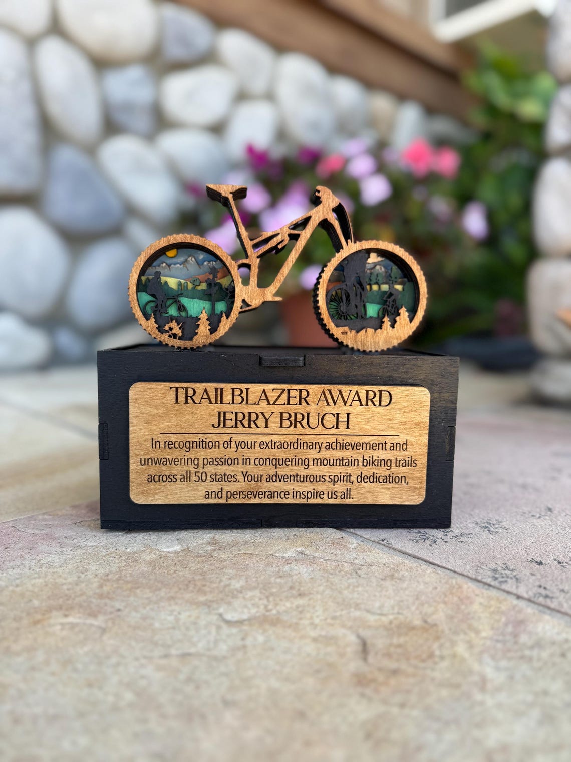 Custom Mountain Bike Trophy Pencil Box - Personalized Cycling Gift, MTB ...