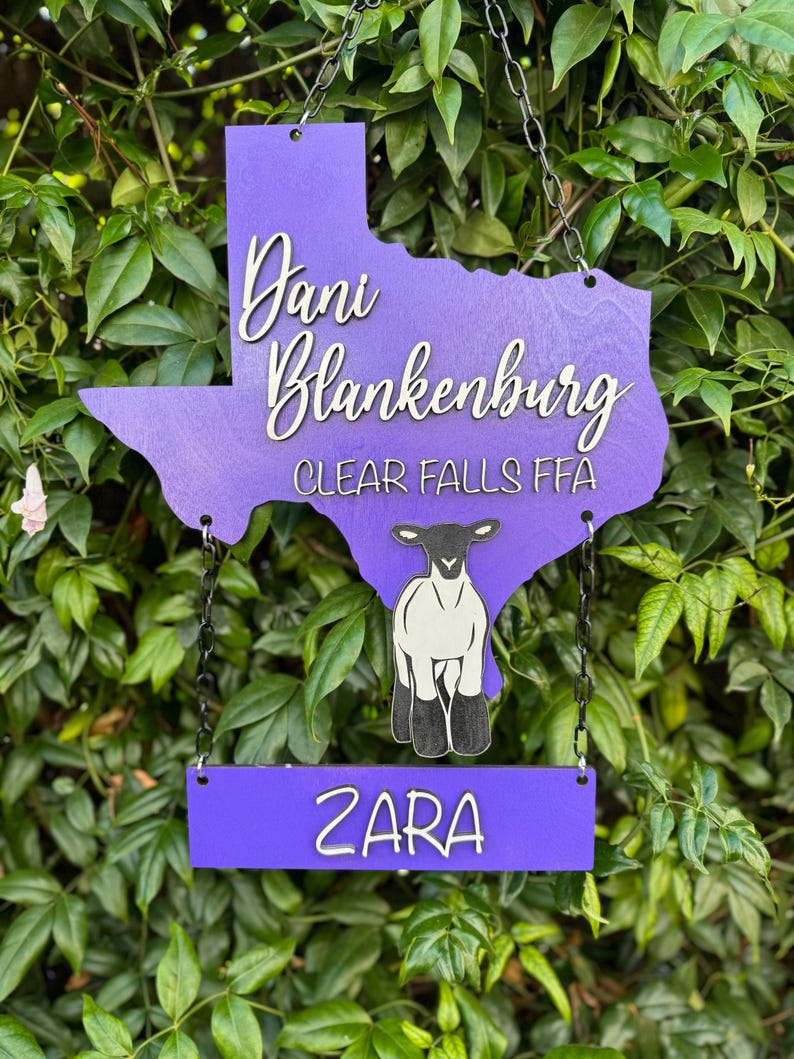 Custom FFA Lamb Stall Sign: Personalized State Shape, 4H Show Decor ...