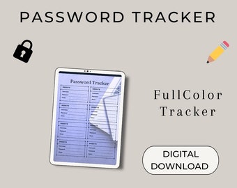 Instant Printable Password Tracker Fillable | Password Keeper ...