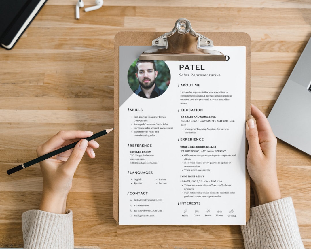 Customized Resume Template With Photo | Professional Resume Template ...