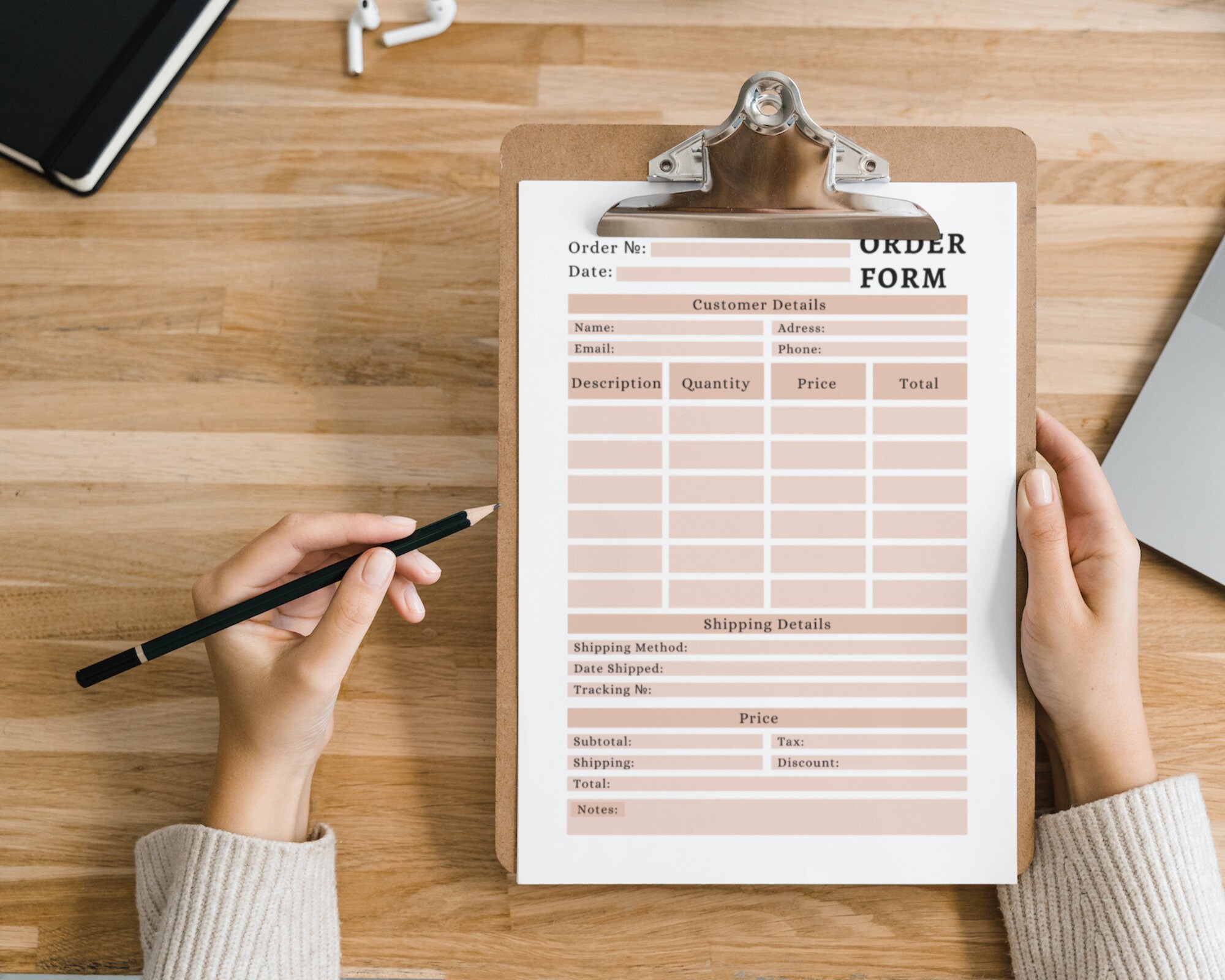 Personalized Order Tracker Template Downloadable Order Sheet Order ...