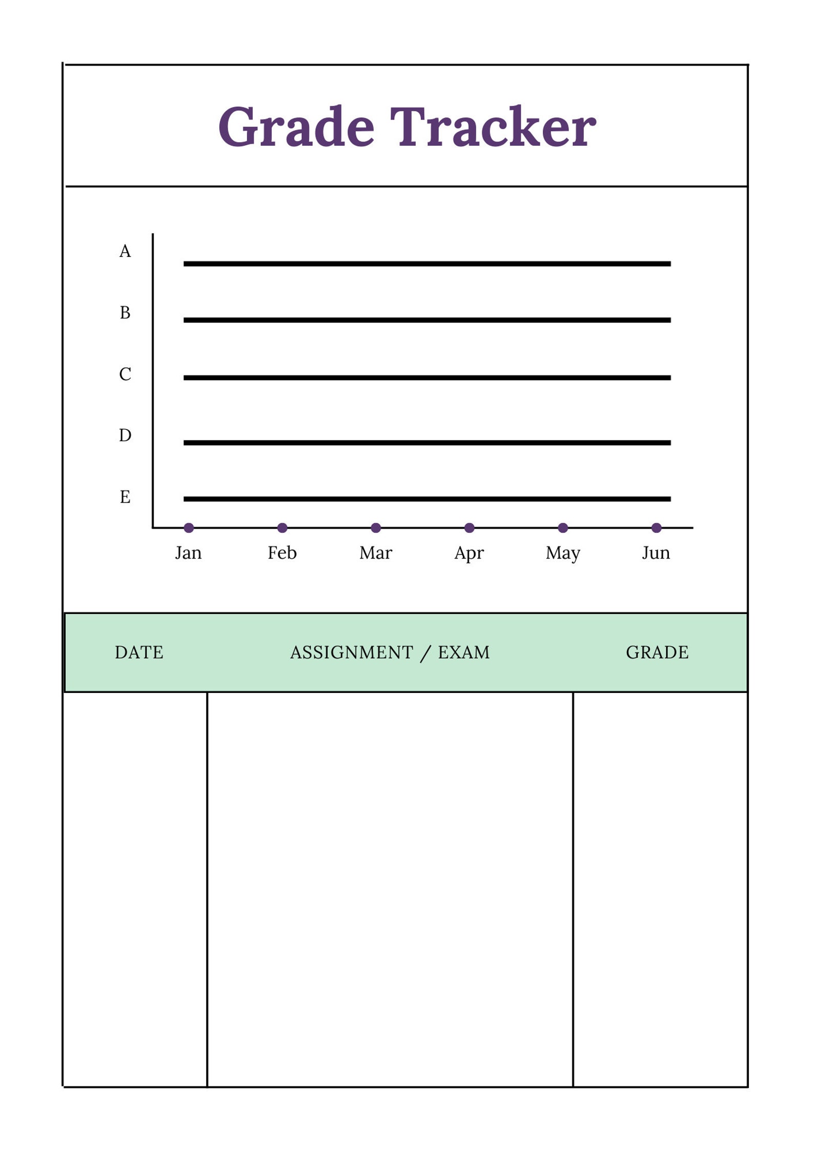 Printable Modern Grade Tracker | Homeschool Gradebook | Student Grading ...