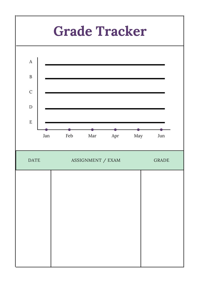 Printable Modern Grade Tracker | Homeschool Gradebook | Student Grading ...
