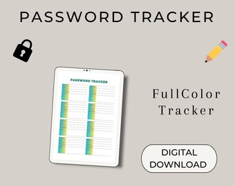 Password Tracker Printable & Fillable Password Keeper Password Log A4 ...