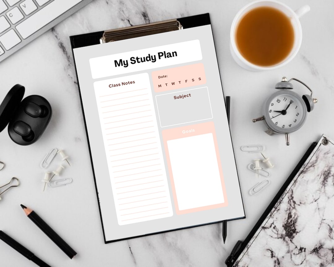 Digital Printable Daily Study Planner for Students | Study Planner ...