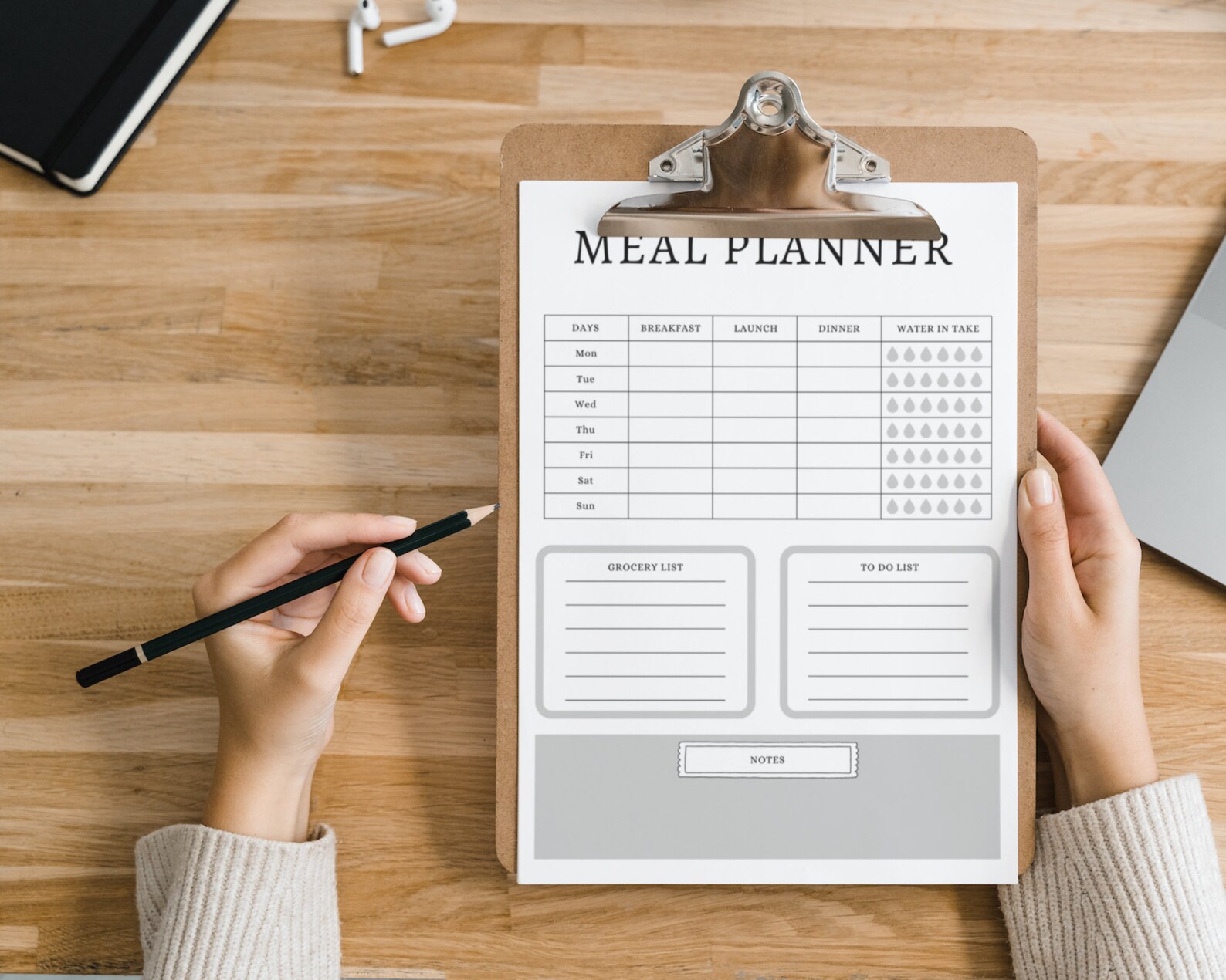 Undated Meal Planner Printable | Weekly Food Diary | Meal Tracker ...