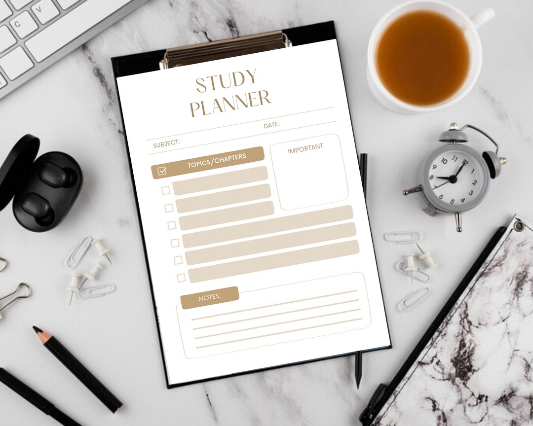 Daily Study Printable Planner for Students | Digital Study Planner ...