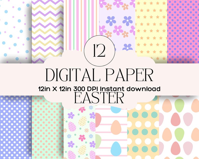 12 Easter Seamless Patterns | Digital Paper Pack | Spring Patterns ...
