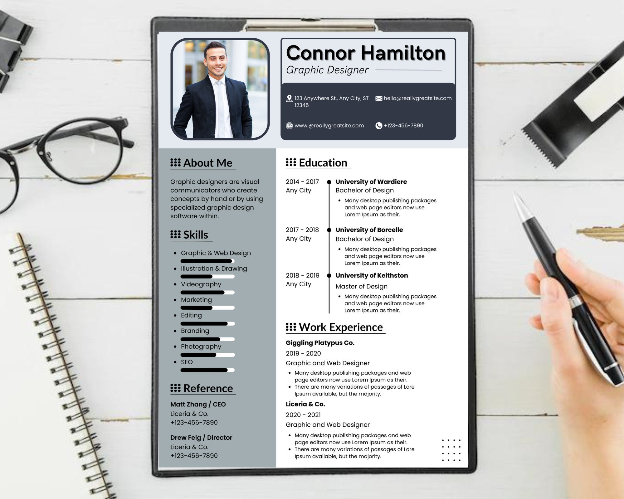 Modern Executive Resume Template Resume Template With Photo - Etsy