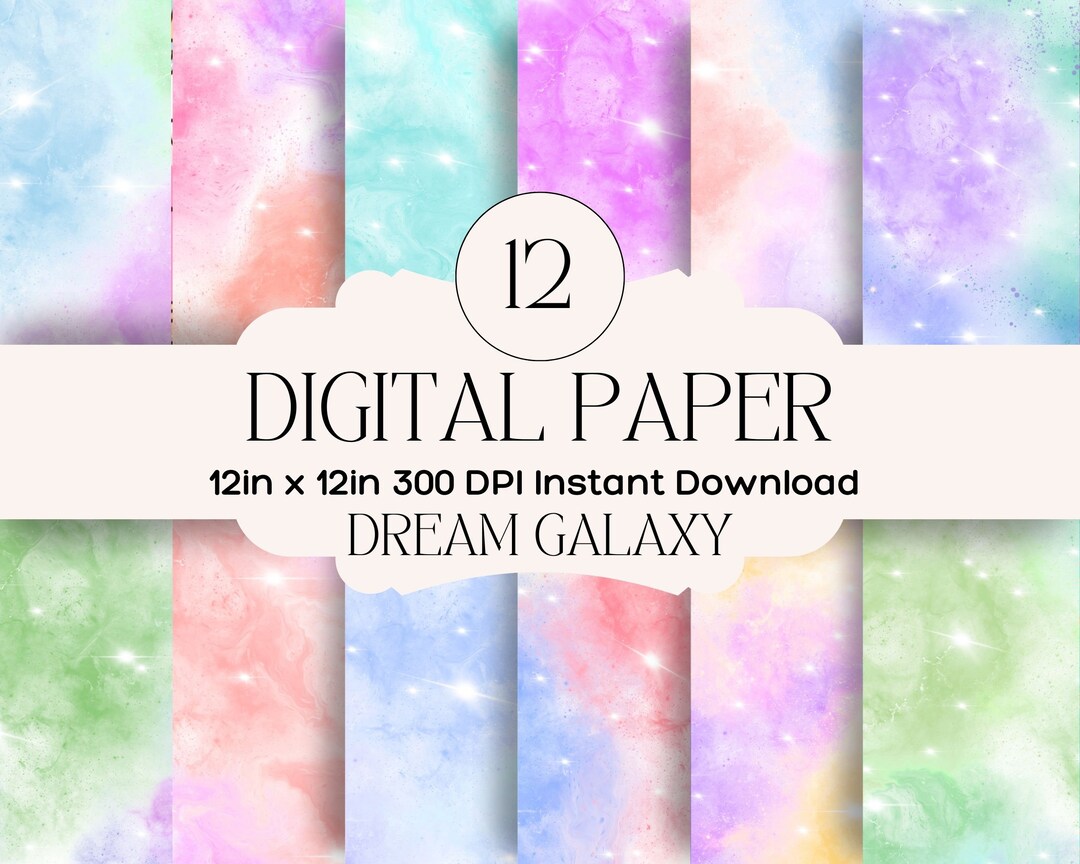 Dream Galaxy Digital Paper Patterns, 12 Commercial Use Instant Download ...