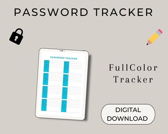 Minimal Password Tracker Printable & Fillable | Password Keeper ...