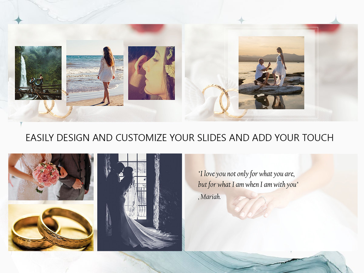 Wedding Slideshow Powerpoint Template, Instant Download Editable ...