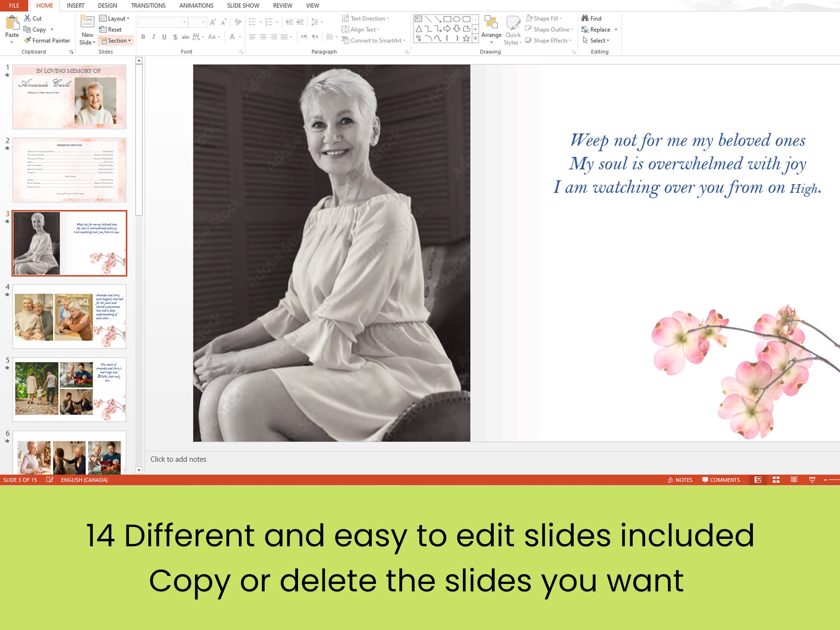 Funeral Template, Celebration of Life Slideshow Template, Funeral ...