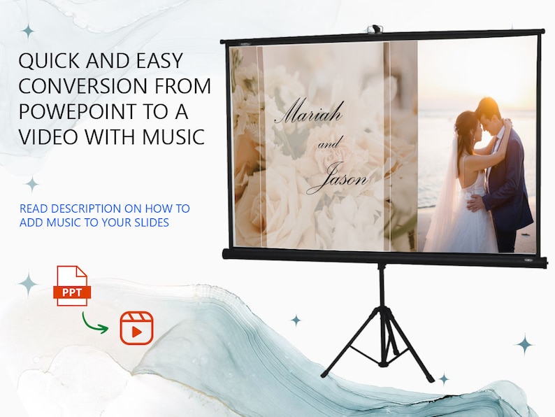 Wedding Slideshow Powerpoint Template, Instant Download Editable ...