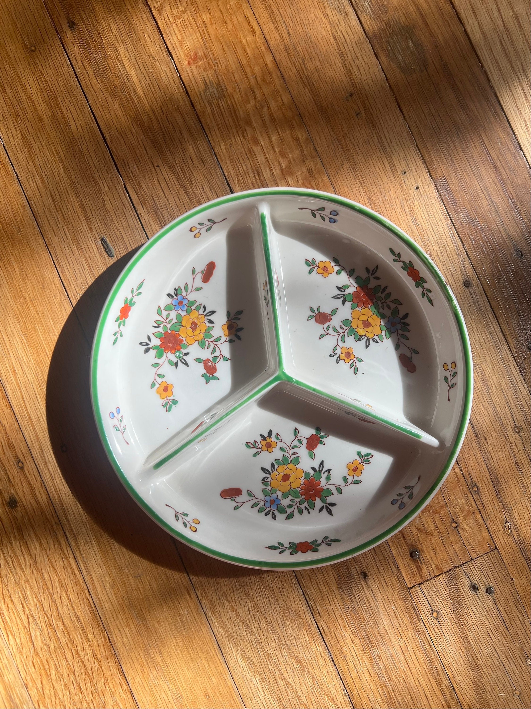 Antique Japanese MM Moriyama Moro-machi Hand Painted Divided Plate ...