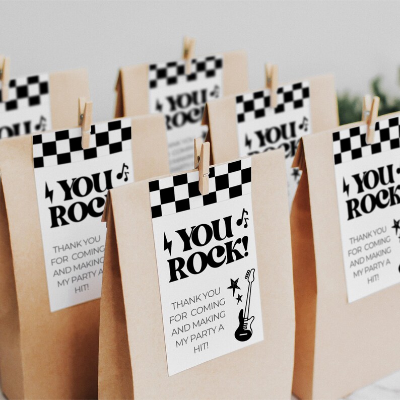 Born to Rock & Roll Party Template Bundle | Editable Baby Shower Theme ...